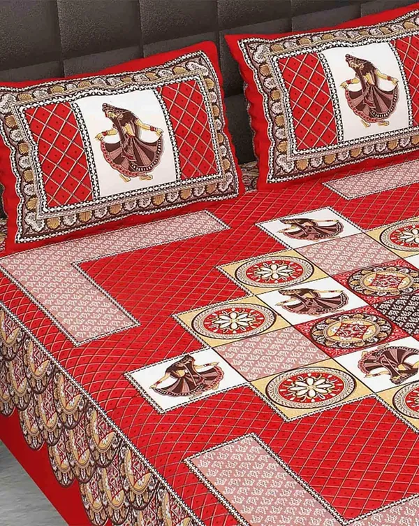 JAIPURI COLLECTION JAIPURI COTTON PRINTED GUJJRI PRINT BEDSHEET WITH ...