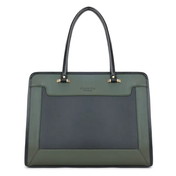 PRAMADDA PURE LUXURY Emerald Green Regina Work Tote Bag Price in India ...