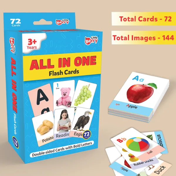 Little Berry All In One Flash Cards For Kids | 72 Double-Sided ...