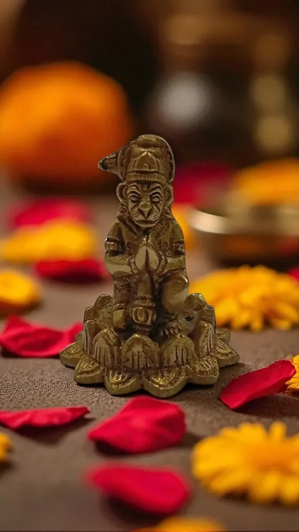 Blue Elephant Premium Brass Hanuman Ji Murti Decorative Idol Showpiece ...
