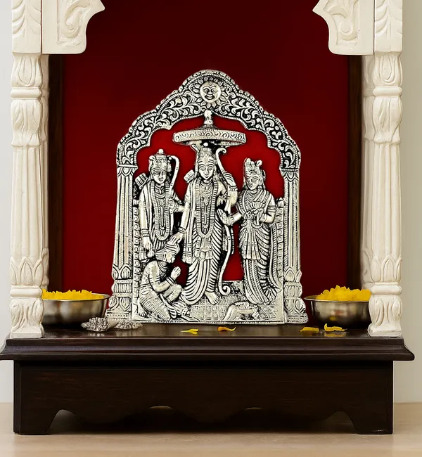 Hastcraft Silver Metal Premium & Elegant Ram Darbar Idol Price in India ...