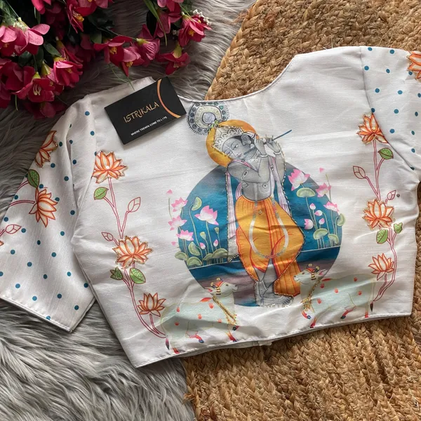 Istrikala White Pure Silk Navratri Blouse For Women Price in India - Buy Istrikala White Pure ...