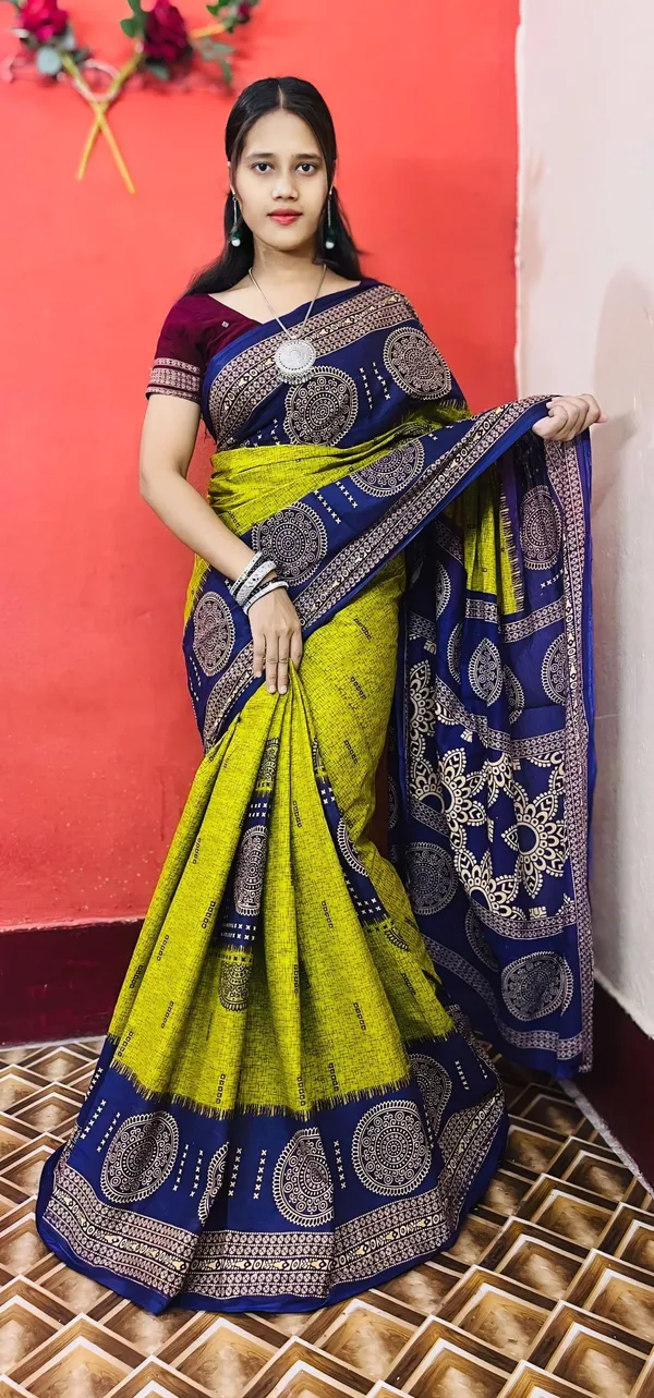 Artful Threads Artful Threads Pure cotton Sambalpuri printed saree ...