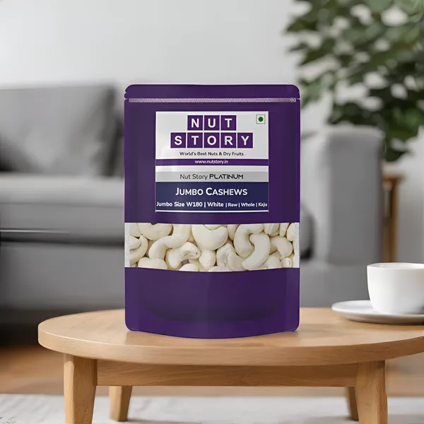 Nut Story Platinum Jumbo Cashews W180 – Premium Whole Cashew Nuts (200G ...