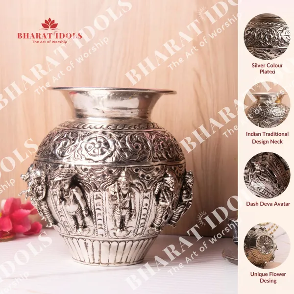 Bharat idols 100% Brass Silver Plated Dashavatara Narayana Vishnu ...