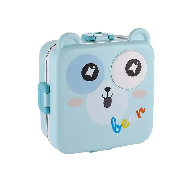 WOSTA Blue Lunch Box Bento Box For Kids & Adults Leakproof Stackable ...