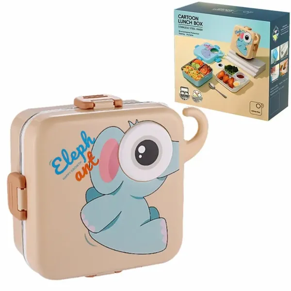 WOSTA Cream Elephant Lunch Box For Kids Adult Leak Proof Toddler Lunch ...