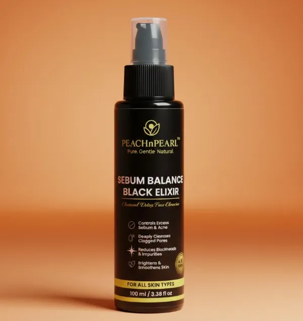 PEACHnPEARL Sebum Balance Black Elixir Charcoal Detox Face Cleanser ...