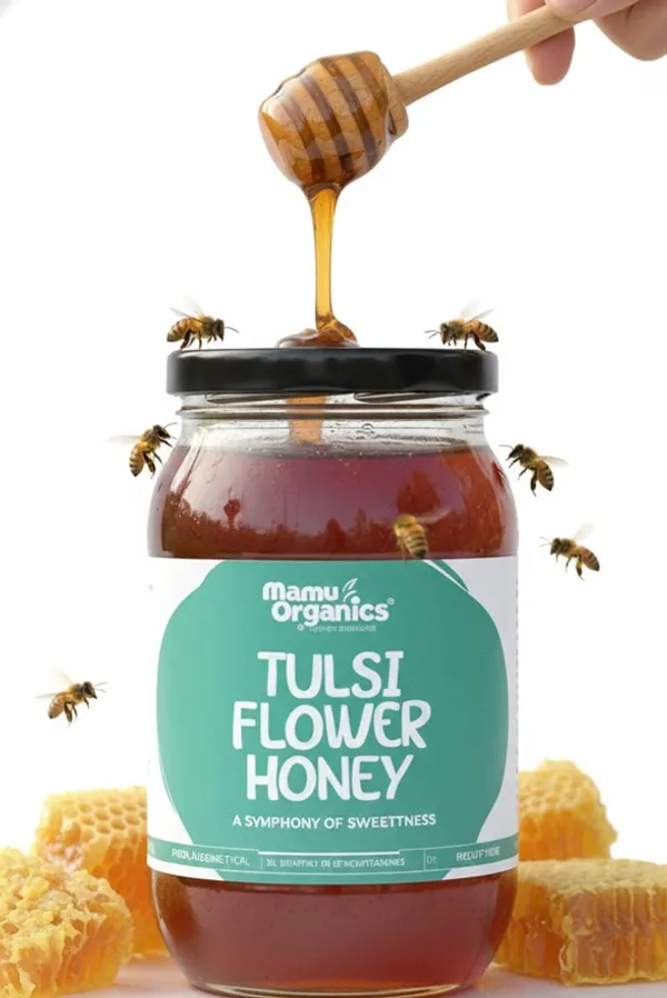 Mamu Organics Tulsi Flower Pure Organic Honey | 250 GM | 500 GM | 1 KG ...