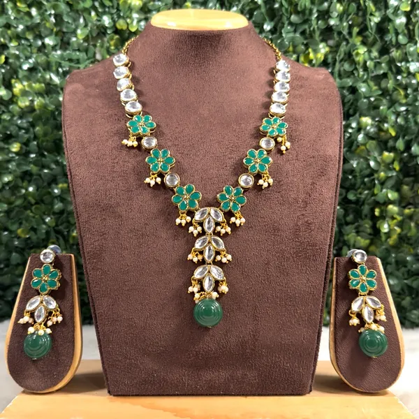 DHIVARA Elite Green Color Jewellery Set For Women | Necklace and ...