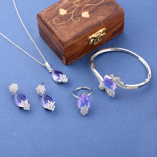 SHILLYN Gleaming Amethyst Combo Set Price in India - Buy SHILLYN ...