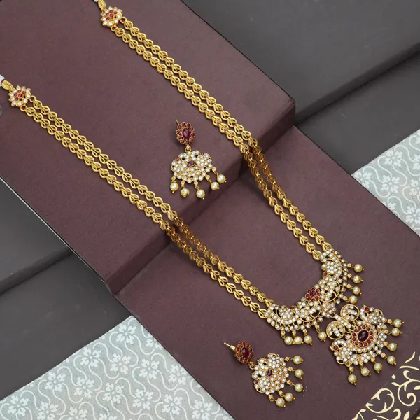 BHARGAV ARTS Shimmering Glittering Red Stone Jewellery Long Sets Price ...