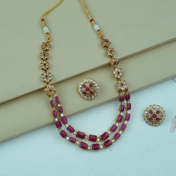 BHARGAV ARTS Twinkling Elegant Red Jewellery Necklace Sets Price in ...
