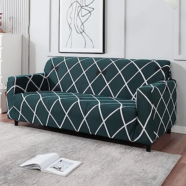 Housedecore Green Leaf Elastic Expendable Sofa Cover Price in India ...
