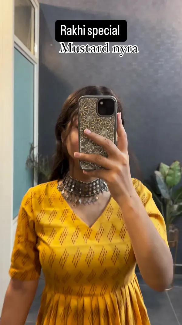 SAMVRITA Rakhi Special Cotton Printed Mustard Nyra Kurtis Price in ...