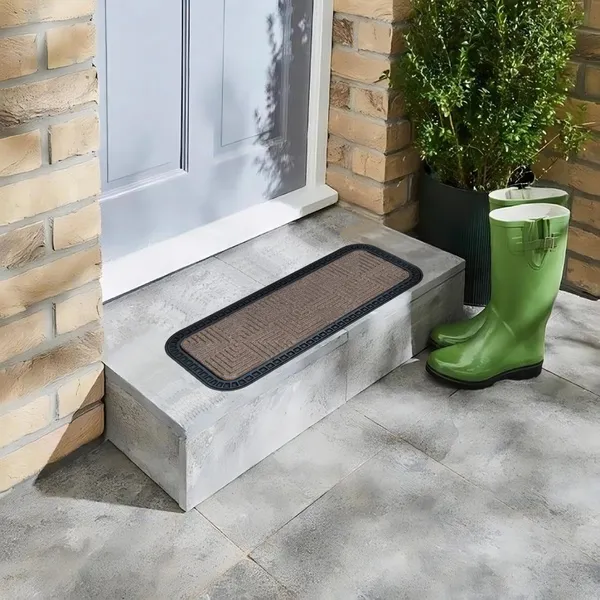 JUSTMATS Brown Anti-Skid Classic Welcome Mat 25x60cm Polypropylene ...